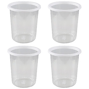 Xyskin Small Bathroom Trash Can 4 Gallon Wastebasket Recycling Bin, Garbage Container Bin (4 Pack, Clear)