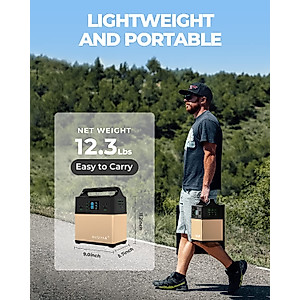 BLUETTI Portable Power Station EB40, 400Wh Lithium Battery Backup w/ 2 Pure-Sine Wave AC Outlets, Type-C Output, Solar Generator for Outdoor Camping, Travel, Home Use, Emergency, Black