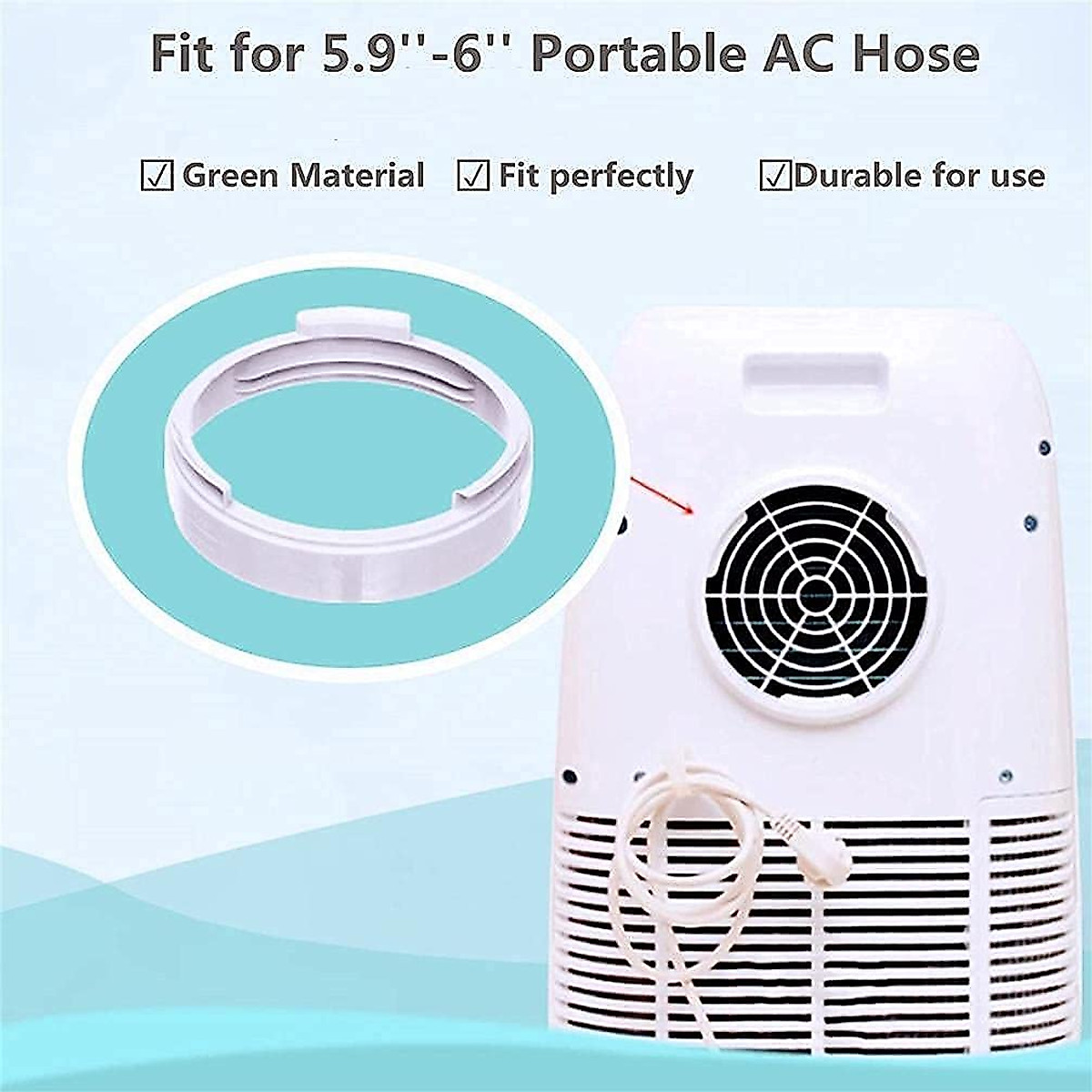 CSRTONI 5.9 Inch/6 Inch Portable Air Conditioner Hose Adapter, Connecting The Round Back End of The Air Conditioner Exhaust Port to Exhaust Pipe, Applicable to lg,whynter,Honeywell,etc.(Round)