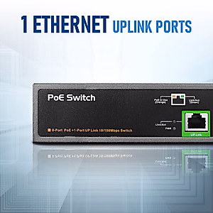BV-Tech 9 Port PoE+ Switch (8 PoE+ Ports | 1 Uplink Port) – 120W – 802.3af/at