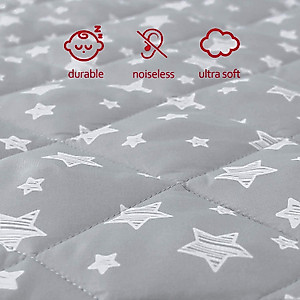 Pack and Play Sheet Quilted, Breathable Thick Playpen Sheets, Lovely Print Mattress Cover, Mini Crib Sheets, 2 Pack Pack and Play Sheets, Stretchy Pack n Play Playard Fitted Sheet