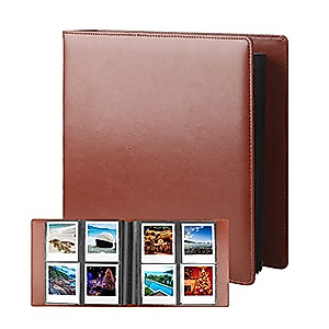 192 Pockets Photo Album for Fujifilm Instax Wide 300 Camera, Polaroid 600 i-type Film Album, Extra Large Picture Albums for Polaroid Now OneStep2 OneStep+ Instant Camera, POP Lab Print Camera (Brown)