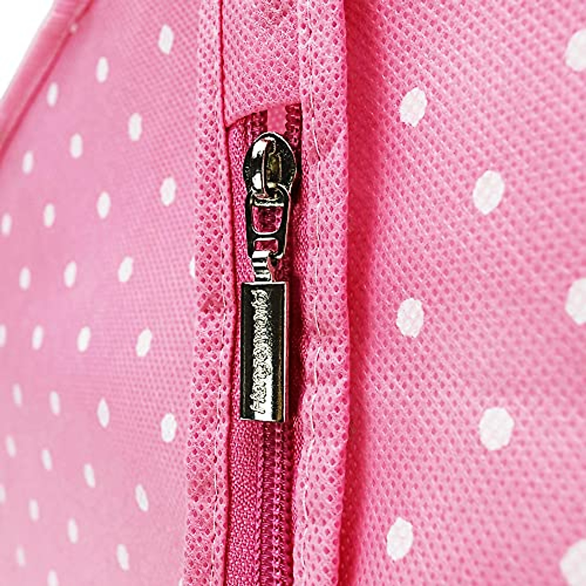 HANGERWORLD Pink Polka Dot Suit and Dress Garment Bags for Storage - 45inch x 22inch - Breathable Clothes Covers Protecting Dusts Closet Storage