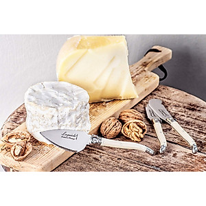 Laguiole Style de Vie Cheese knives Premium Line, set of 3, mother of pearl color