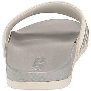 adidas Women's Adilette Comfort Slides Sandal, Chalk White/Chalk White/Matte Silver, 7