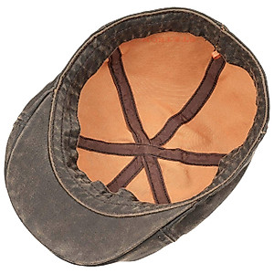 Stetson Level Distressed Cotton Duckbill Flat Cap Large Brown