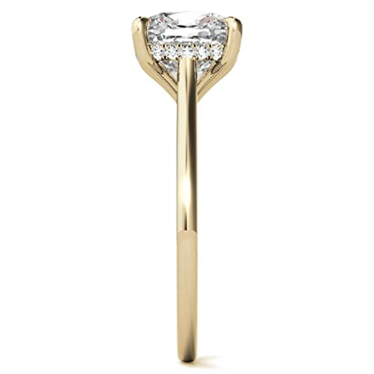 10K Solid Yellow Gold Handmade Engagement Rings, 3 CT Cushion Cut Moissanite Diamond Solitaire Wedding/Bridal Rings for Her/Women, Minimalist Ring Anniversary Ring For Gift (4.5)