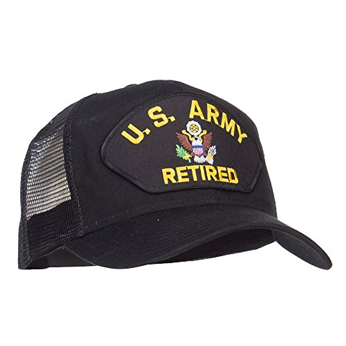 e4Hats.com US Army Retired Logo Patched Mesh Cap - Black OSFM