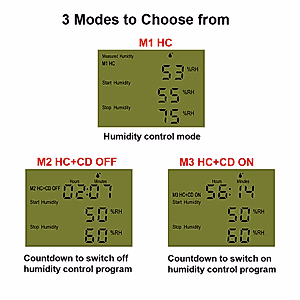 KETOTEK Digital Humidity Controller Outlet Plug with Sensor Probe, 120V Humidistat Controller Plug Reptile Mushroom Greenhouse, Humidity Switch Outlet