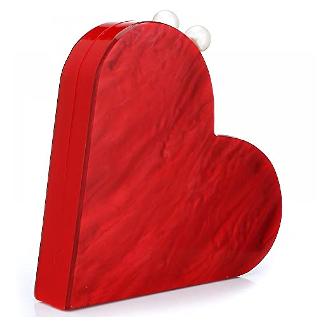Simcat Women Heart Shape Clutch Purse Velvet Shoulder Bag Evening Handbags (Red)