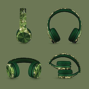 LilGadgets Connect+ Pro Boys Headphones for School - Designed with Kids' Comfort in Mind, Foldable Over-Ear Headset with in-line Microphone, Headphones Wired, Headphones for Kids, Digital Camo