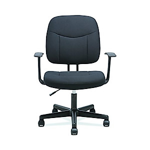Sadie Task Chair-Fixed Arm Computer Chair for Office Desk, Black (HVST402)