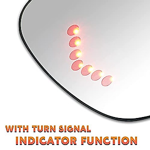 Left & Right Side Heated Mirror Glass with Turn Signal 2003-2006 Cadillac Escalade ESV EXT Chevy Avalanche Silverado Suburban Tahoe for GMC Sierra Yukon Classic 1500 2500 3500 HD for 2 PIN & 4 PIN