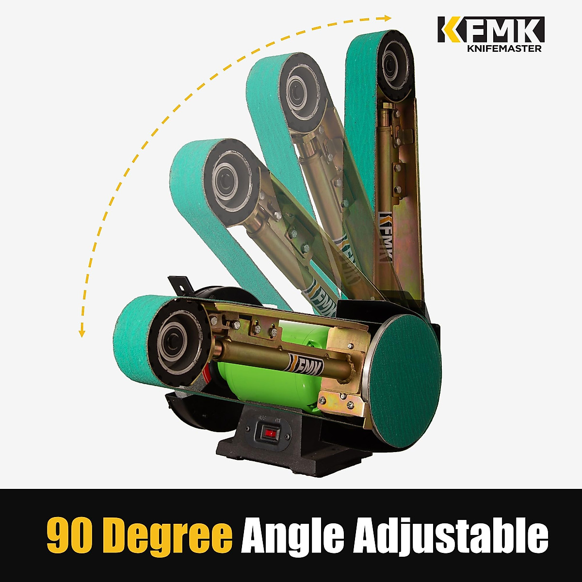 KFMK 2"x48" Belt Grinder Attachment for Bench Grinders, 2x48 Inch Belt and 7 Inch Disc Sander Attachment for Bench Grinders