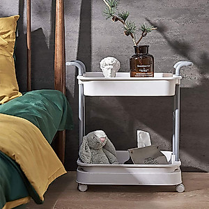 Beaugreen Rolling Cart, Adjustable, Lightweight, Waterproof Storage, Grey Frame, 99lbs Load Capacity