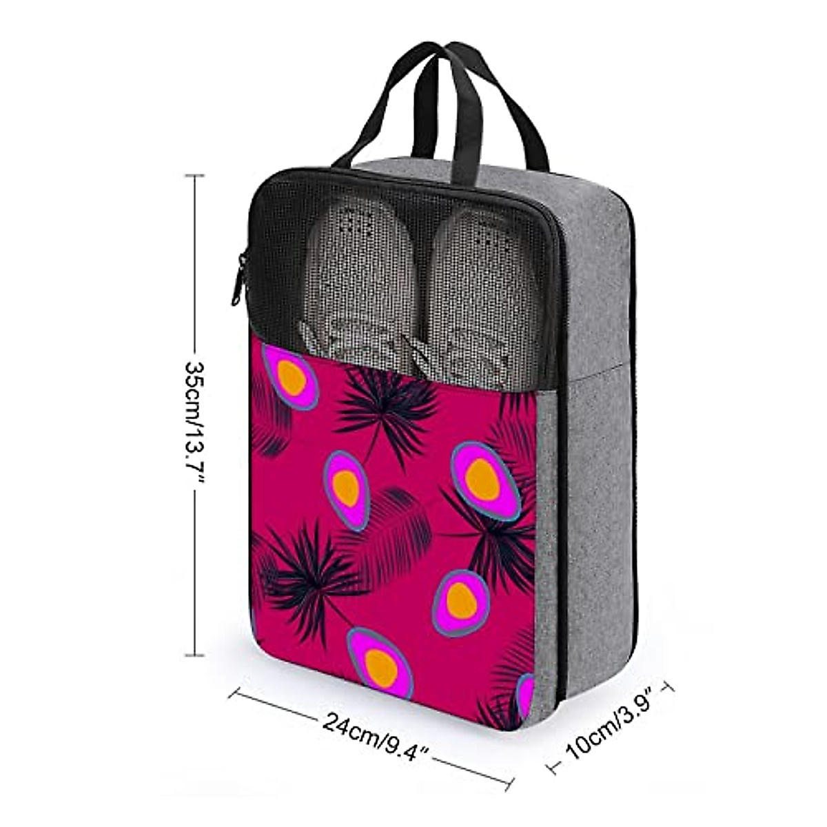 Frcavbin Tropical Avocado And Leaves Travel Shoe Bag Shoes Carrier with Handle and Zipper Foldable Shoe Puches Organizer for Home storage School starts
