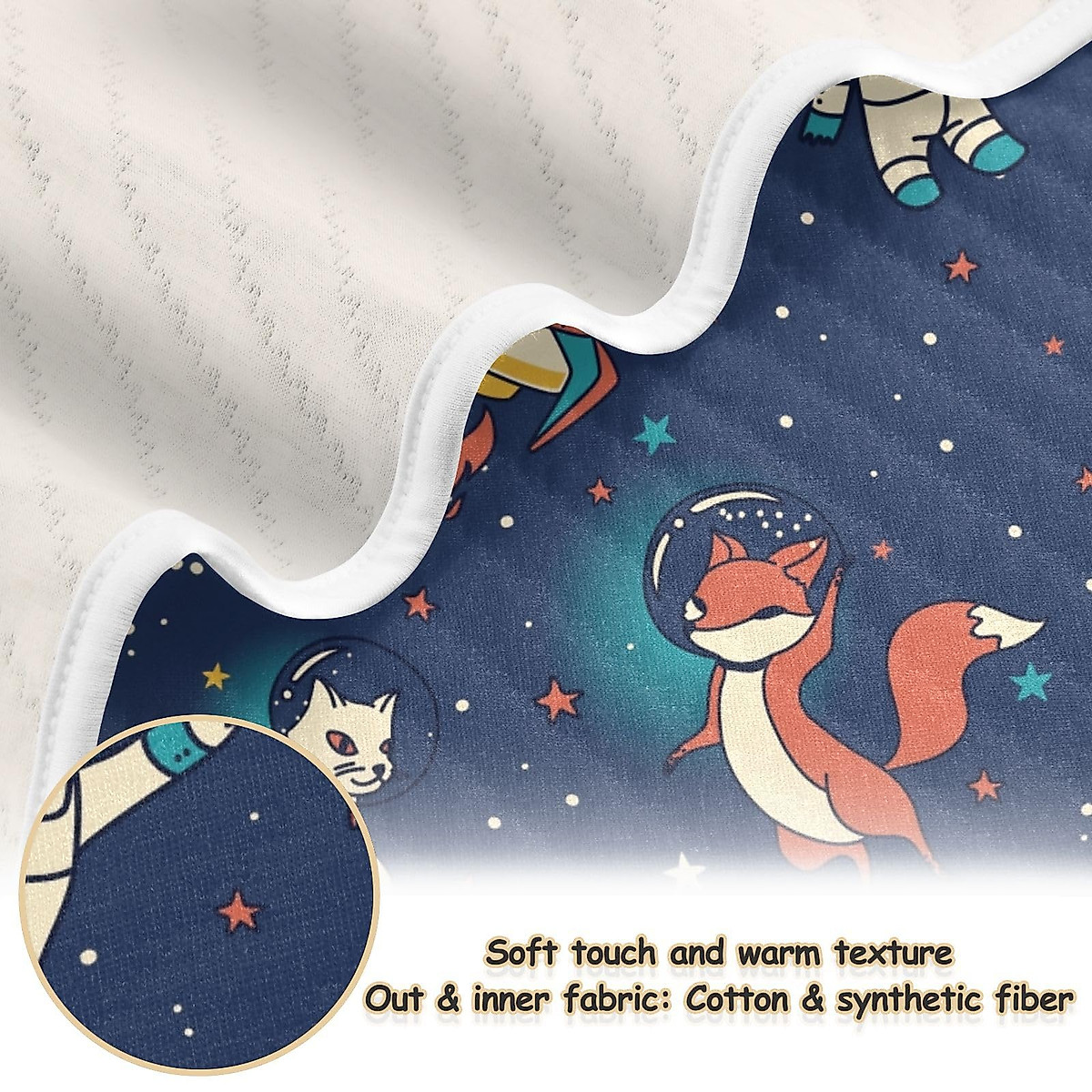 WELLDAY Baby Blanket for Boys Girls - Cute Cosmic Pattern Blankets, Unisex Soft and Comfor Children Blanket for Children Sound Sleep Boys and Girls Gifts 30 x 40 Inch