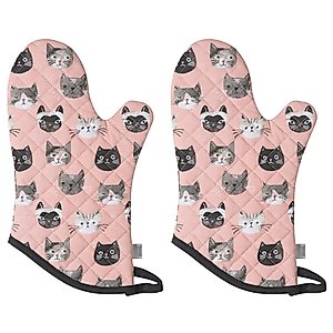 Now Designs, Set of Two, Basic Oven Mitt, Cats Meow, 2 Count