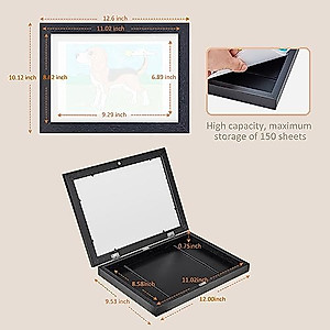 2 Pack Kids Art Frame - 8.5X11 Kids Artwork Frames Changeable Picture Display Holds Max. 150 Pcs,Front Open Storage Frames Great for 3D Picture,A4 Artwork,Children Drawing,Hanging Art (Black)