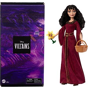 Mattel Disney Princess Toys, Villains Mother Gothel Fashion Doll, Removable Outfit with Basket & Flower Accessories, Inspired by the Movie Tangled