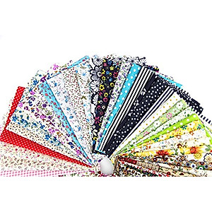 RayLineDo 60 Pcs Fabric Cotton 100% Printed Boundle Patchwork Squares of 2025cm