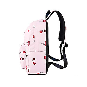 Acmebon Waterproof Stylish School Backpack for Teen Girl Roomy Backpack Purse for Women Cherry