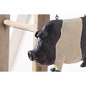 K&K Interiors 12104B 13 Inch Black & White Resin Pig Arrow Replacement, 11.00 x 13.00 x 2.00, Black and Cream