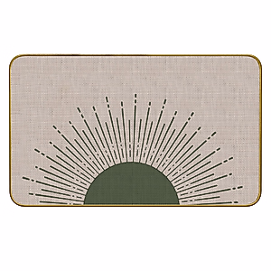 Mingnei Boho Welcome Mat,Boho Doormat,Boho Sun Sunshine Green Kitchen Home Doormat Door Mat,Boho Mid Century Sun Floor Mats for House Front Indoor Inside Outdoor Entryway Rug 30 x 17 Welcome Mat