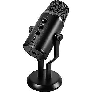 MSI IMMERSE GV60 Streaming Microphone (USB Type-C Interface and 3.5mm Aux, for Professional Applications with Intuituve Control in 4 Modes: Stereo, Omnidirectional, Cardioid and Bidirectional)
