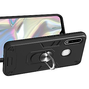 Compatible with Samsung Galaxy A40 Case Cover,Built-in Ring Magnetic Kickstand Compatible with Samsung Galaxy A40 SM-A405 Case 2 in 1 Shockproof Phone Case Cover Black