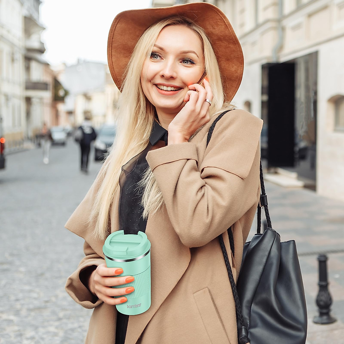 KETIEE 12oz Coffee Mug: Vacuum Insulated Coffee Cup with Leakproof Lid, Travel Coffee Mug Stainless Steel Double Walled Reusable Coffee Cup for Hot and Cold Water Coffee