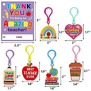 ceiba tree 30 Pack Teachers Appreciation Bulk Teacher Keychains for Woman Man Key Chains and Cards