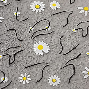 JMEOWIO 9 Sheets Daisy Flower Line Nail Art Stickers Decals Self-Adhesive Pegatinas Uñas Spring Summer Floral Nail Supplies Nail Art Design Decoration Accessories