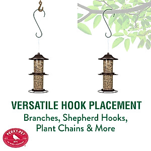 Perky-Pet 325SCOMBO-1SR Large 2-Tier Outdoor Panorama Wild Bird Feeder with Hanging Hook - 4.5 lb Seed Capacity