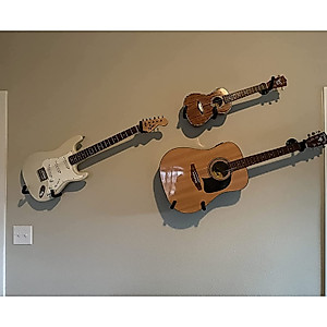 BEMTE Guitar Wall Mount Guitar Bass Display Rack Horizontal Hanger (Electric Guitar/ Ukulele)