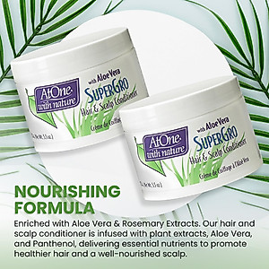 AtOne with Nature Hair and Scalp Conditioner - Hair SuperGro with Aloe Vera & Rosemary Extracts for Dry Hair 5.5 Oz