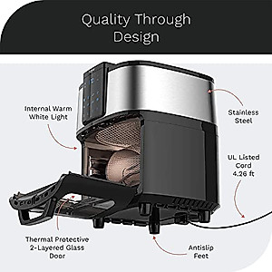 hOmeLabs 11.6 Quart XXL 8-in-1 Air Fryer Oven - Bake, Broil, Dehydrate and More - Complete Set of Dishwasher Safe Accessories Included