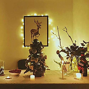 2 Sets of ATTAV LED String Lights with Timer, Battery Operated 20 Micro LEDs on 7 Feet Ultra Thin Copper Wire, Starry String Lights Fairy Lights for Bedroom Christmas Party Wedding Dancing(Warm White)