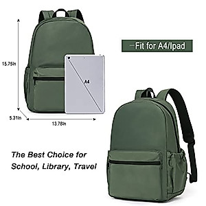 CLUCI Backpack for School Classical Bookbag College High School Bags for Boys&Girls Sports Green Backpack Kids Lightweight Casual Daypack Waterproof Travel Rucksack