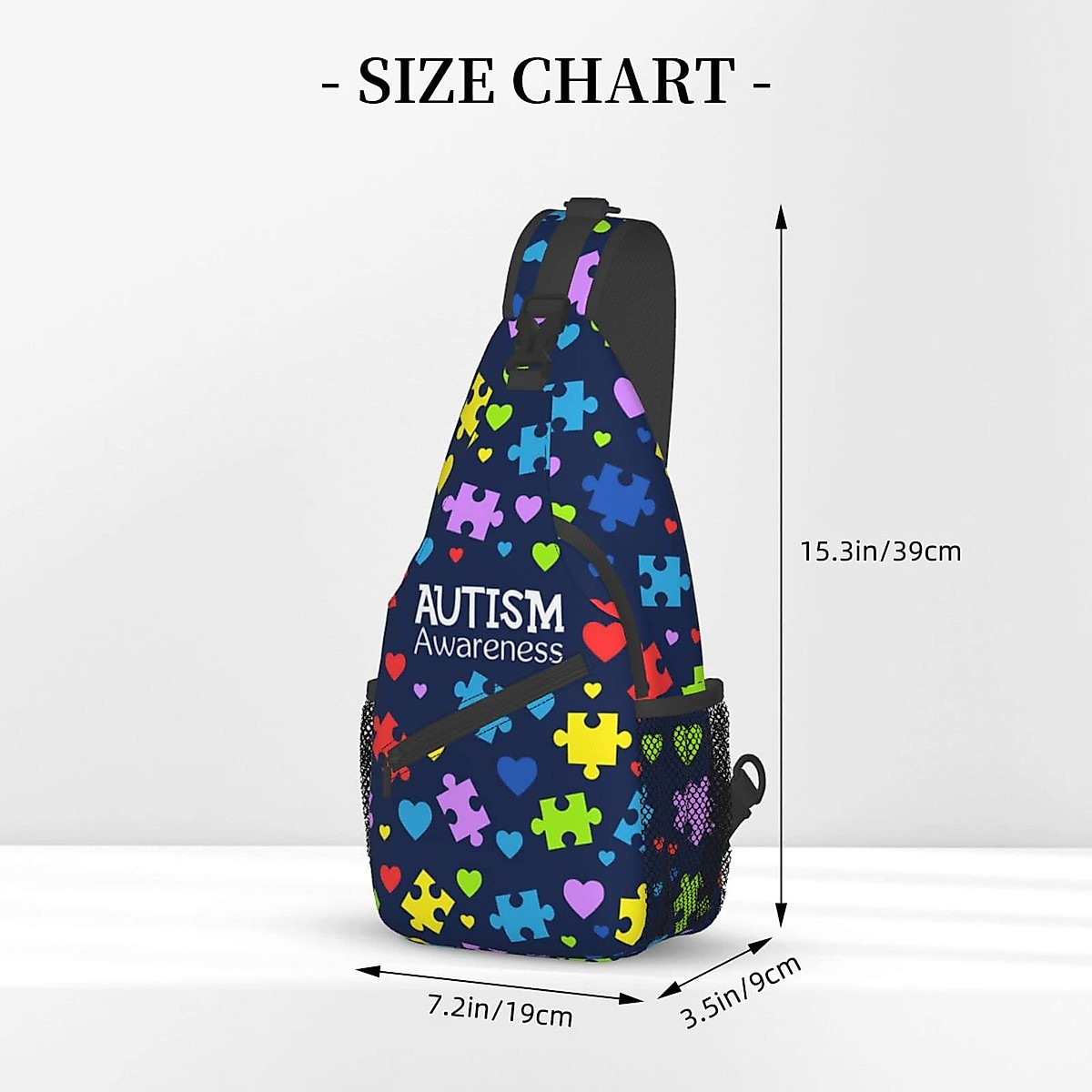 ROSIHODE Cute Autism Awareness Sling Backpack, Multipurpose Crossbody Chest Bag Shoulder Bag Travel Hiking Daypack for Men Women