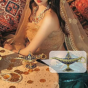 SogYupk Aladdin's Lamp, Vintage Magic Genie Lamp Wishing Lamp, Classic Arabian Stage Show Props/Themed Parties/Cake Decorating, Creative Aladdin Magic Lamp Gift for Holidays/Birthdays/Weddings (Black)