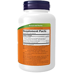 NOW Foods Supplements, Silymarin Milk Thistle Extract 300 mg with Artichoke and Dandelion, Double Strength, Supports Liver Function*, 200 Veg Capsules