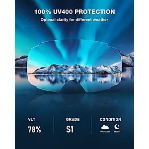 ZIONOR Lagopus X4 Ski Snowboard Snow Goggles Replacement Lenses (VLT 78% Bright Lens)