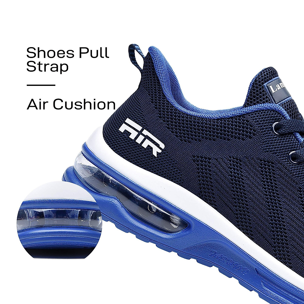 Lamincoa Womens Air Running Shoes Athletic Gym Workout Walking Shoes Sneakers for Women Black-Blue 8.5