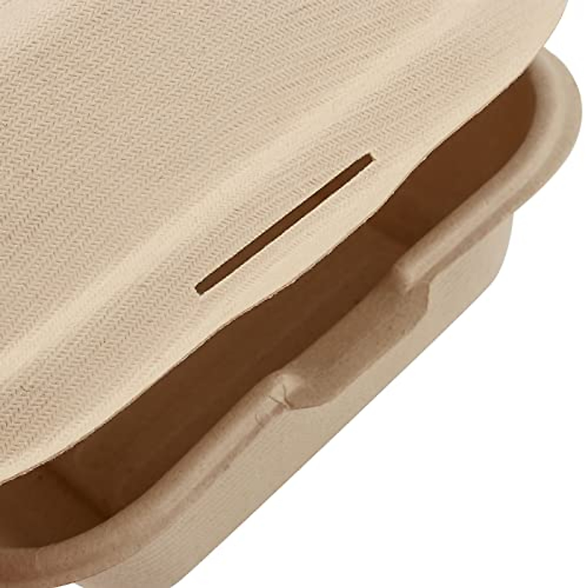 MOUYAT 100 Pack 6x6 Inch Clamshell Take out Food Containers, Single Compartment To Go Hamburger Box with Hinged Lid, Take Home containers for Kitchens, Parties, Restaurants, Food Trucks, Brown