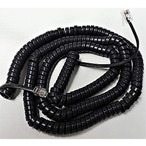 DIY-BizPhones 5-Pack of Gray 25' Ft Cisco Compatible Long Handset Receiver Cords IP Phone 7800 7900 8800 SPA Series 7841 7861 7940 7941 7942 7945 7960 7961 7962 8841 8851 Charcoal Curly Coil Lot