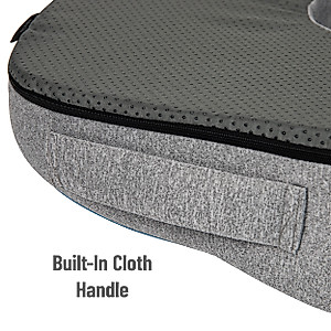 Mind Reader Office Chair Cushion, Ergonomic, Orthopedic, Portable, Car, Memory Foam, 18.25" L x 14.25" W x 2.75" H, Blue/Gray