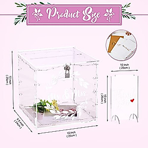 HYMENEX Wedding Card Box, Card Box for Wedding Reception, Wedding Card Box with Lock Acrylic Wedding Card Holder Decoration Gift Card Box for Wedding Anniversary Party Graduation Birthday Baby Shower