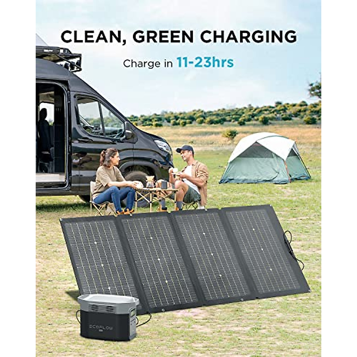 EF ECOFLOW Solar Generator DELTA Max (2000) 2016Wh with 220W Solar Panel, 6 X 2400W (5000W Surge) AC Outlets, Portable Power Station for Home Backup Outdoors Camping RV Emergency