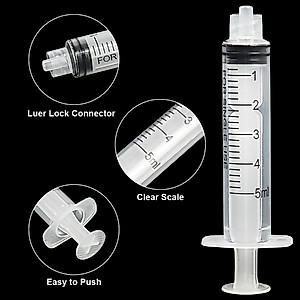 Shintop 10pcs 5ml Syringe with 18Ga 1.5 Inches Blunt Tip Needles for Experiments, Industrial Use